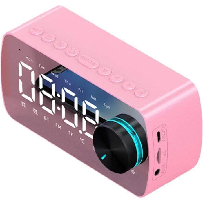 Réveil Bluetooth, Mini haut-parleur Bluetooth sans fil portable, petit ...