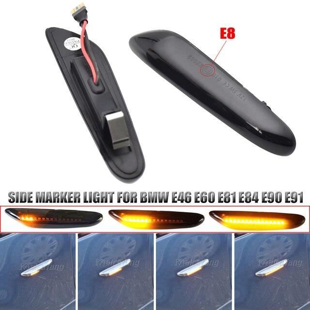 OPTIQUE DE PHARE,Dynamic Smoked--Clignotant dynamique LED, marqueur latéral pour BMW E60 E61 E90 ...