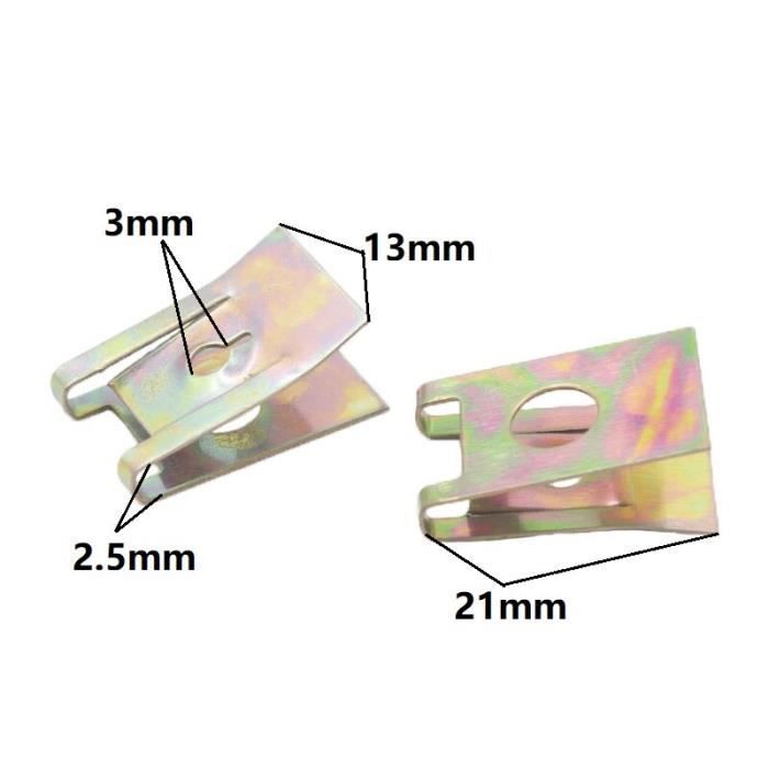 NO.6 -Clip métallique Type U,30 pièces,joint de vis,trou de 3mm pour ...