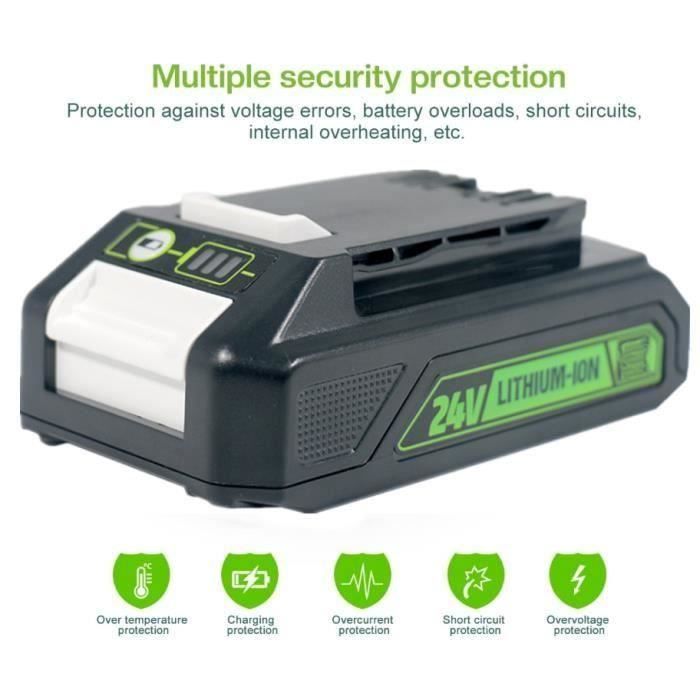 1 pcs Batterie de remplacement 24V 2.5Ah Li-ION batterie rechargeable ...