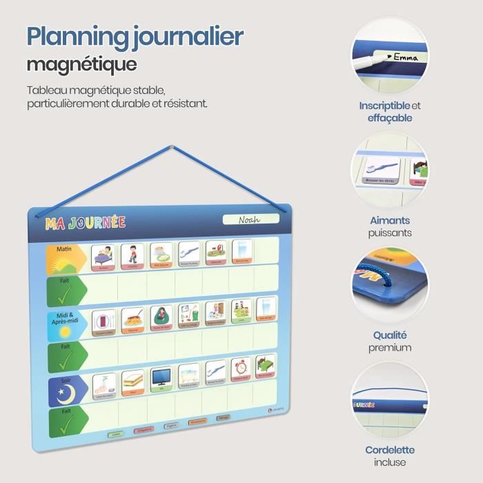 Planning Journalier Pour Enfants - Tableau Magnétique Montessori ...
