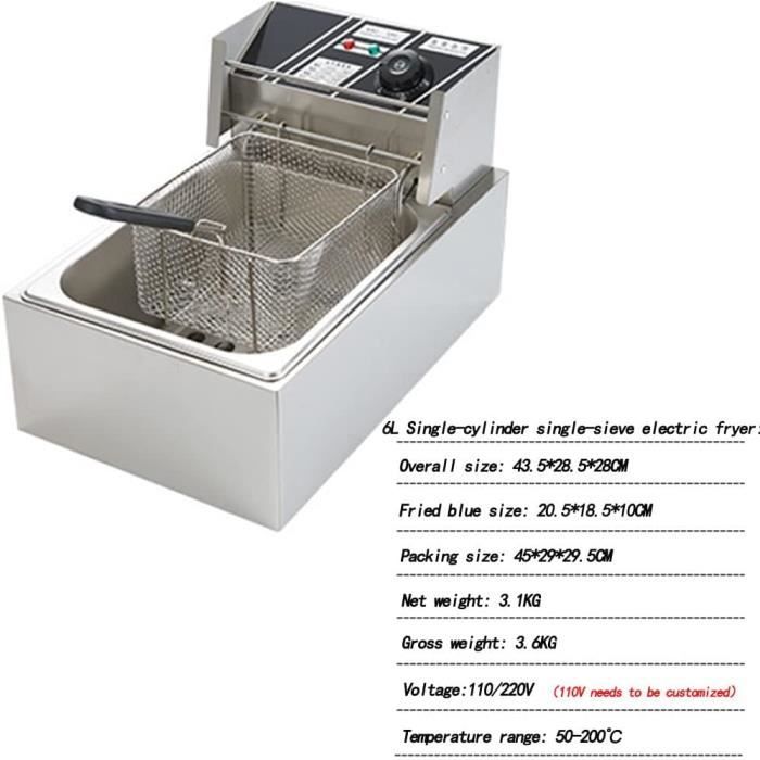 Friteuse Électrique Commerciale En Acier Inoxydable 6L-12L, Friteuse De ...