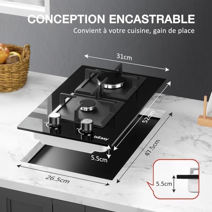 Ehskzjh Plaque De Cuisson Gaz 2 Feux, Plaque Gaz 2 Feuxs, Table De ...