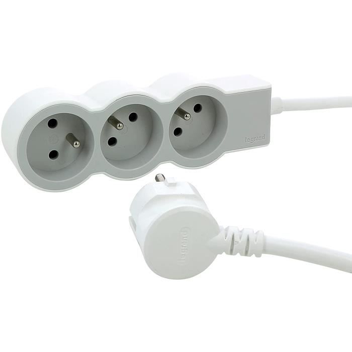 Rallonge multiprise extra-plate avec 3 prises de courant avec terre ...