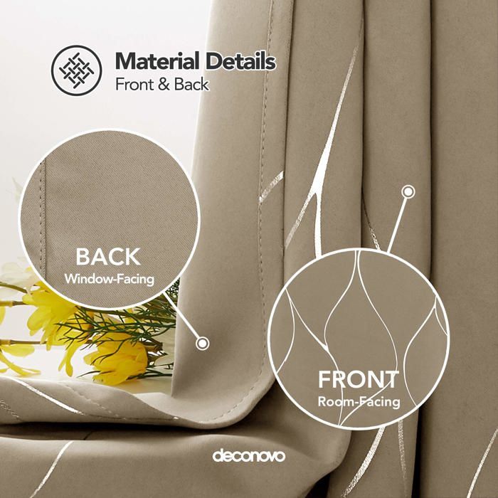 Deconovo Lot de 2 Rideau Occultants Isolants Rideau Cuisine Isolant ...