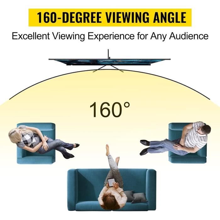 Écran De Projection Avec Trépied 100 Pouces 4K Hd 16:9 Toile De ...