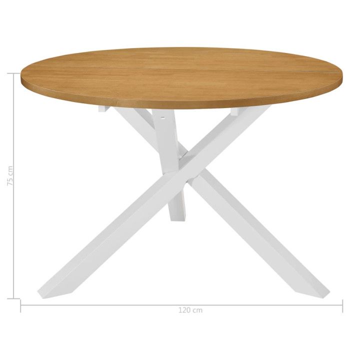 VidaXL Table de salle à manger Blanc 120 x 75 cm MDF - Cdiscount Jardin