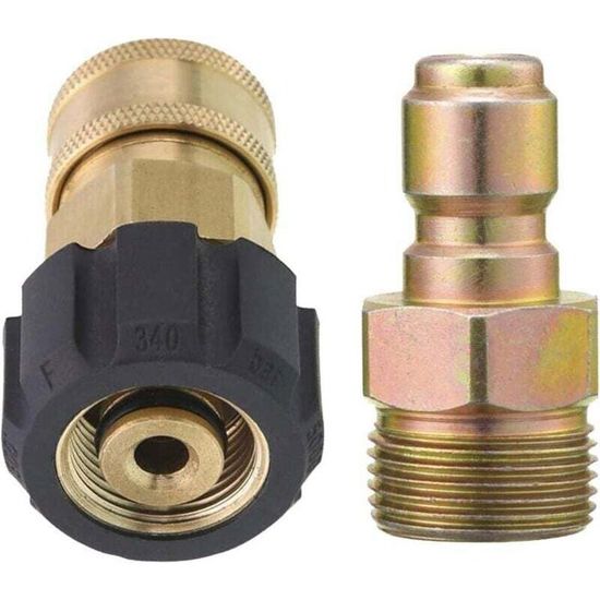 Pressure Washer Adapter 3/8" Quick Connect Kit M22 14mm to M22 5000 PSI ...