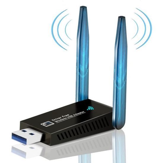 Dongle WiFi USB 1300 Mbps pour PC 5G-2.4G Dual Band USB WiFi Adaptateur ...