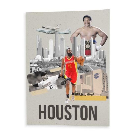 Affiche - Houston - Collage - 91cm x 128cm - Papier Brillant - Haute ...