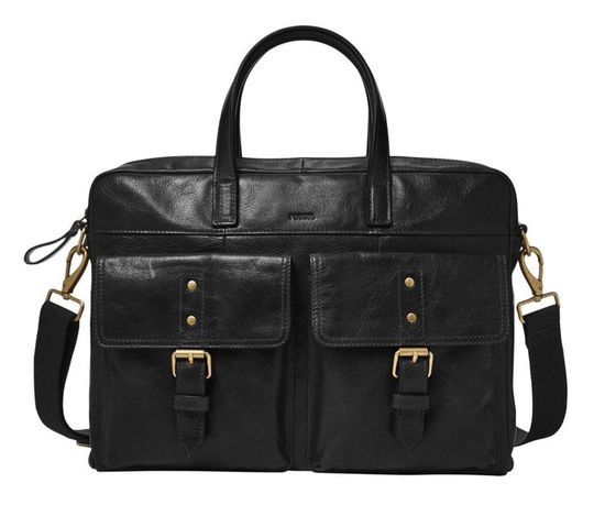 FOSSIL Sac à épaule bandoulière noir pour homme - Buckner Briefbag ...