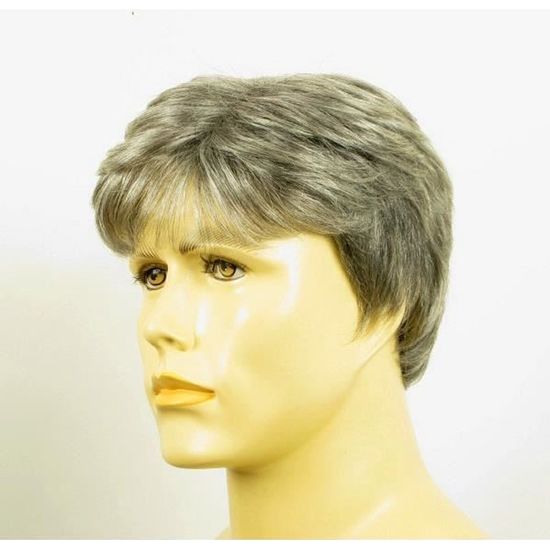Perruque homme cheveux naturels courte poivre et sel ref JAMES 44 ...