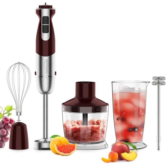 Mixeur plongeant, 5 en 1 mixeur blender 800w, mixeur multifonction 12 ...