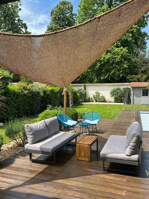NOIRMOUTIER 3m x 4m x 5m voile d'ombrage triangulaire en fibre de coco ...