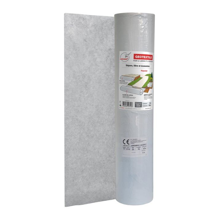 Rouleau géotextile en Maille Anti-Mauvaises Herbes Jardibric Polyester ...