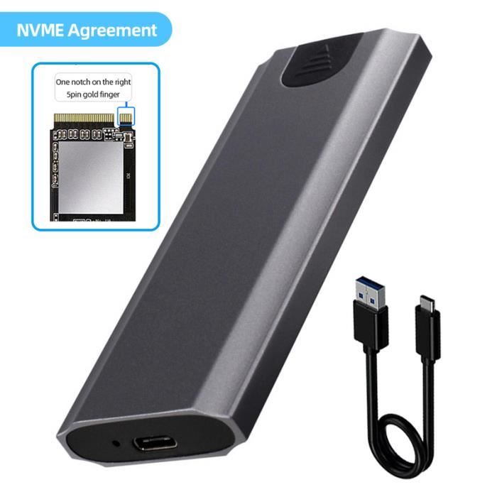 NVME-USB2.0USB2.0-Boîtier de Disque Dur Externe SSD M.2 NVcloser ...