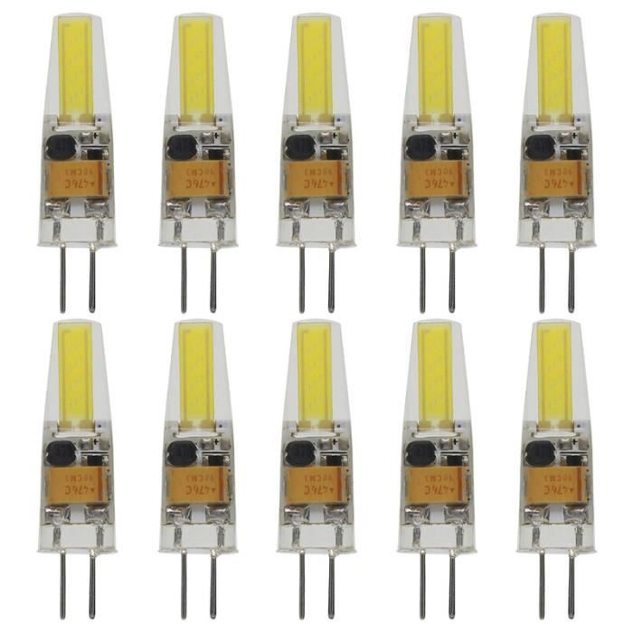 10 unités, Ampoule LED G4 2W(Equivalent 20W Halogène Ampoules) Non-Dimmable 150LM Blanc Froid ...