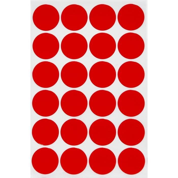 Gommettes Étiquettes Autocollantes Rondes Rouge 2.5 cm (25 mm) Paquet ...