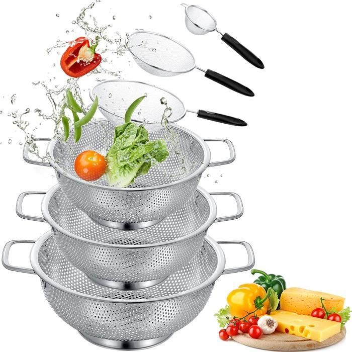 Set de 6 Pièces Passoire Écumoire Crépine en Acier Inoxydable Paniers ...