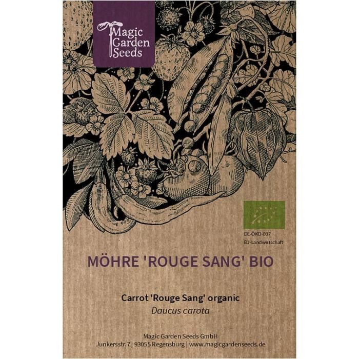 Carotte 'Rouge Sang' (Daucus Carota) Bio Env. 900 Semences - Cdiscount ...
