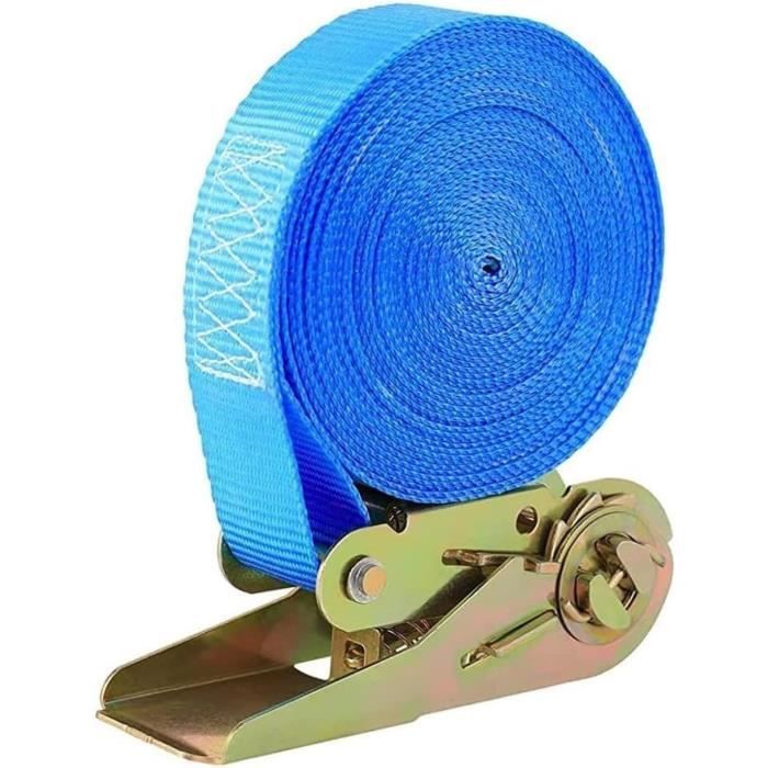 Sangles à cliquet 1000 kg Force de traction Sangle d'arrimage pour chargement sécurisé Sangle de ...