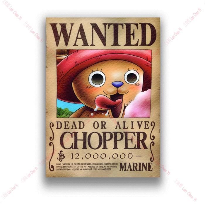 Affiches avec le désir imprimé, Luffy Chopper, tableau de dessin animé, décoration de mais ...