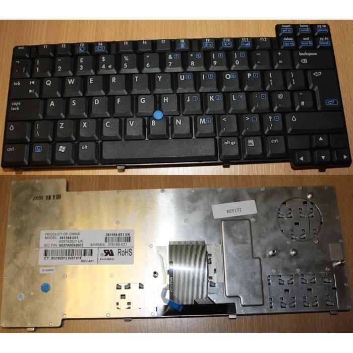 HP Compaq NC6230 Avec aiguille noire Layout Royaume-Uni Clavier pour ...
