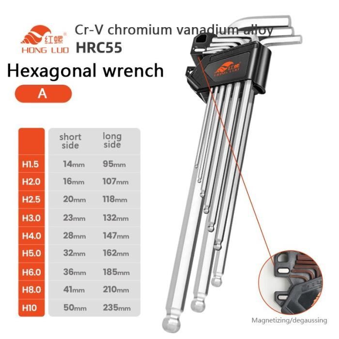 Clé hexagonale Allen à bout de boule Durable, outils à main, clés ...