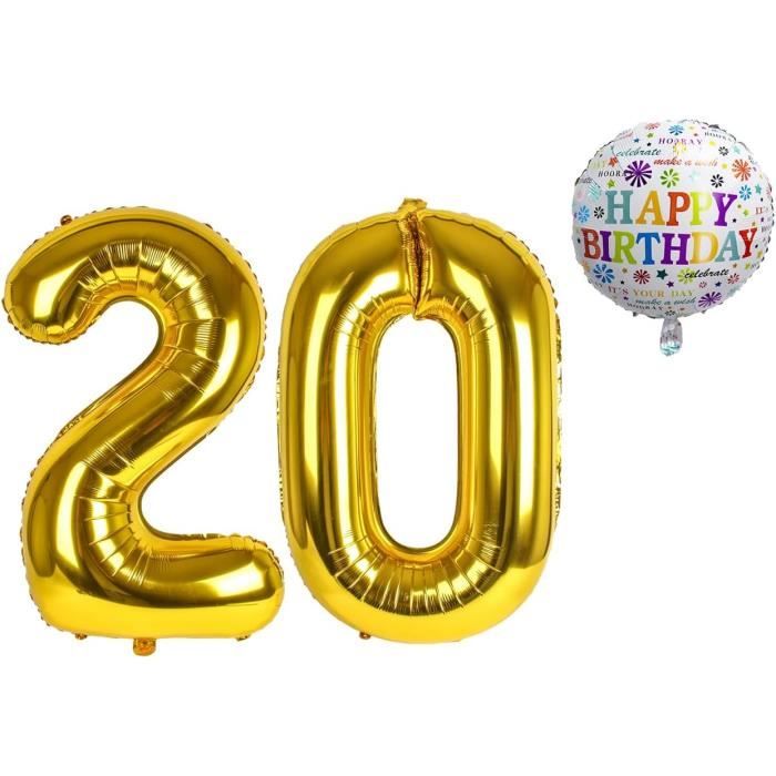Ballon Anniversaire 20 Ans \U2022 Xxl Ballon Géant Set 101Cm + 45 Cm ...