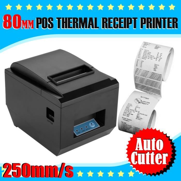 Excelvan Imprimante Thermique Ticket avec AUTO-CUT/USB Portable 250mm ...
