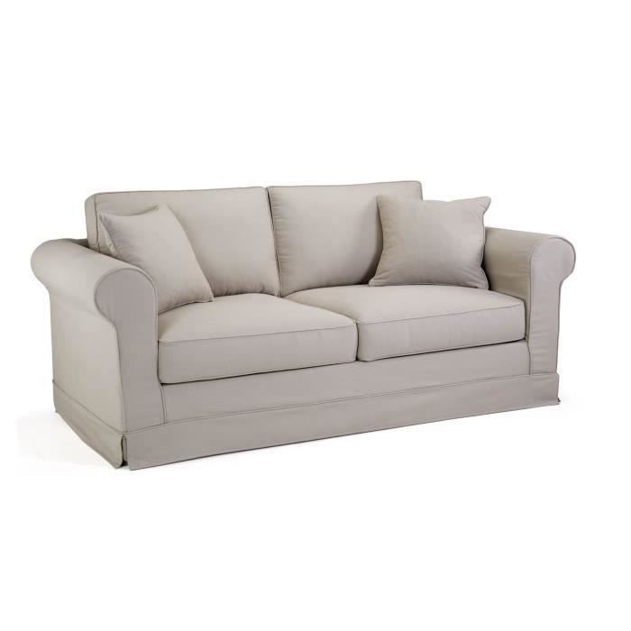 SHOT CASE - Canapé 3 places - Tissu BeigeL 190 x P 84 x H 81 cm - ROY ...