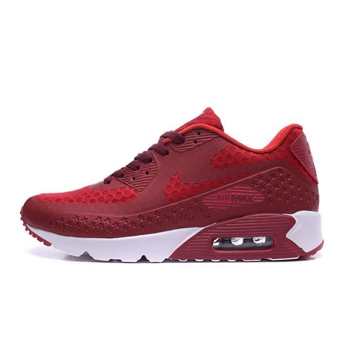 Nike Air Max 90 Hyperfuse Baskets Chaussures De Sport Rouge ROUGE ...
