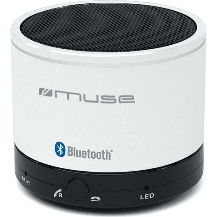 Enceinte Bluetooth MUSE M 300 BTW - Blanc - 3W - USB - Batterie ...