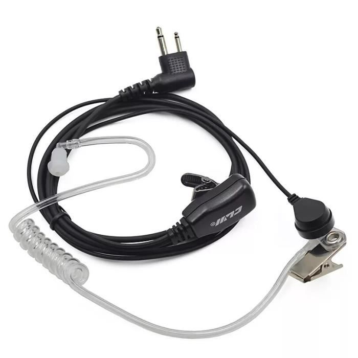 Casque micro PTT à tube d'air à 2 broches,talkie Walperforé,radio ...