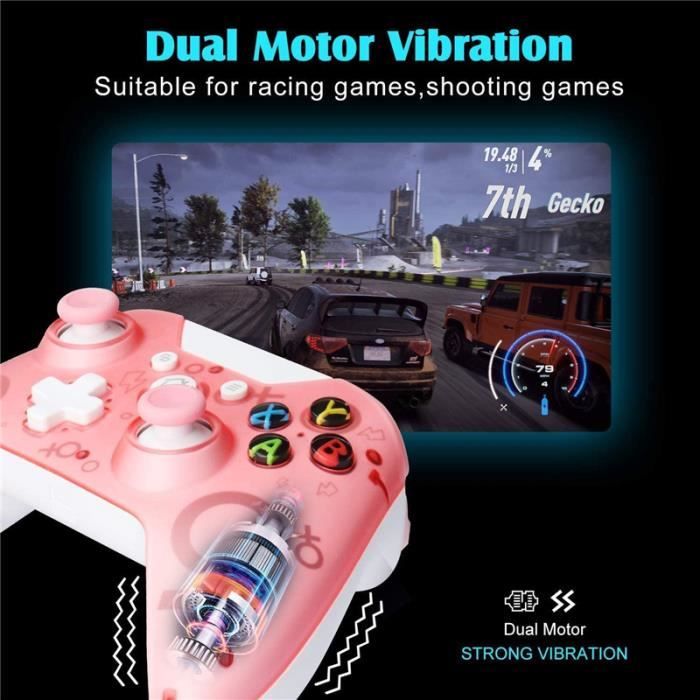 Rose -Manette de jeu portable rechargeable 2.4G, manette sans fil ...