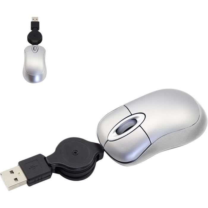 Mini Souris,Souris Filaire Avec Rétractable Câble Usb, Souris D ...