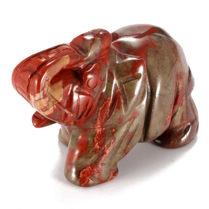 TEMPSA Figurine Eléphant Sculpté En Cristal Natural Pierre Précieux ...