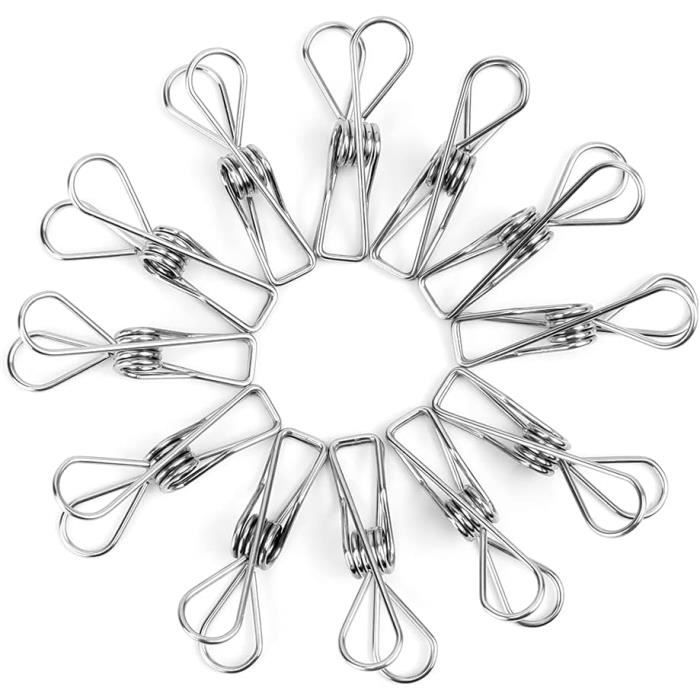 100 Pinces À Linge, Épingles À Linge En Acier Inoxydable,Pinces À Linge ...