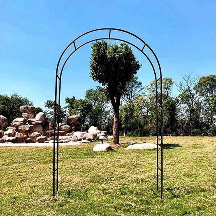 Arche de Jardin en Métal - TRAHOO - Arche de Fleurs avec Treillis Carré ...