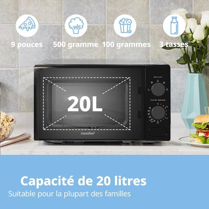 Four micro-ondes compact - WOOPSO - 20 litres - 700 W - 5 niveaux de ...