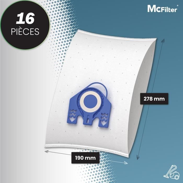 Schiuma Mcfilter | 16 Sacs À Poussière Adaptés Aux Aspirateurs Miele Gn ...