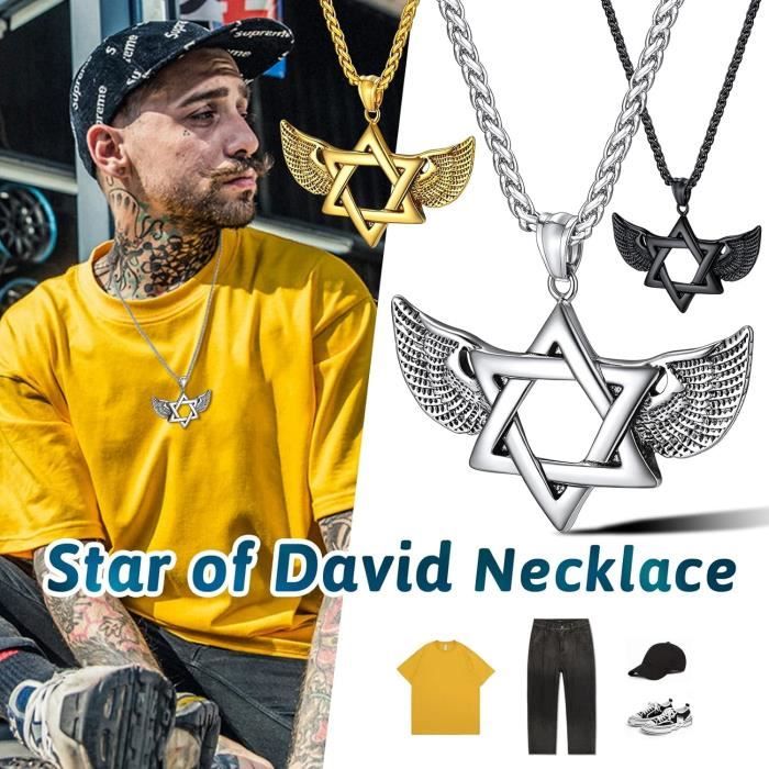 Collier Cube De Metatron-Étoile De David Pendentif Argent 925-Acier ...