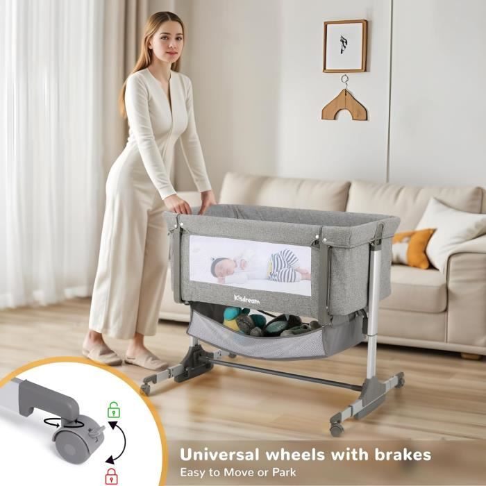 Kiseam Lit de Bébé Berceau Cododo: Berceaux pour Bébés Pliables avec ...