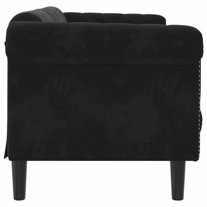 (Noir) Canapé Lounge,Sofa fixe à 3 places noir velours 732311 ...