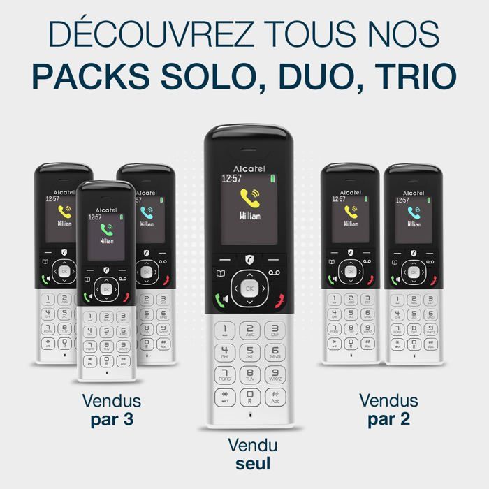 Téléphone Fixe ALCATEL FX990 Voice Trio - DECT sans Fil avec Répondeur ...