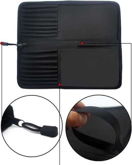 Artist Foldable Oxford Fabric Zipper Brush Case Paint Brush Holder With ...