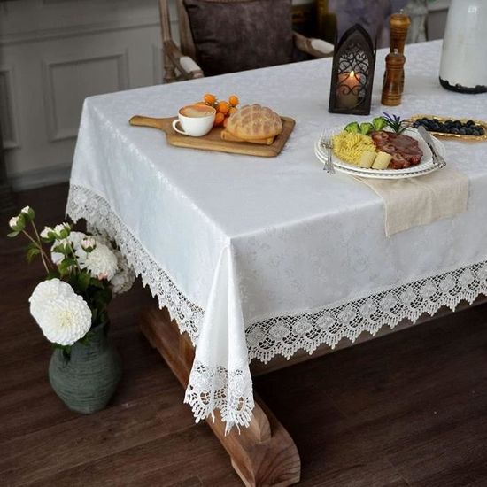 Nappes En Dentelle Chemin De Table Rectangulaire Jacquard Tissu Table ...