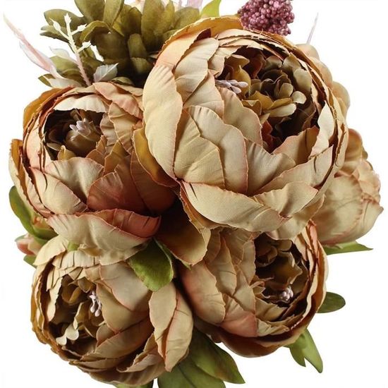 Fausses Fleurs Ancien Pivoine Artificielle Fleurs en Soie Bouquet ...