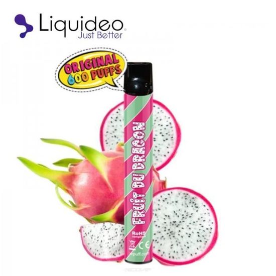 NOUVEAU Wpuff 0 mg - FRUIT DU DRAGON Liquideo - 600 puffs - Sans Tabac ...