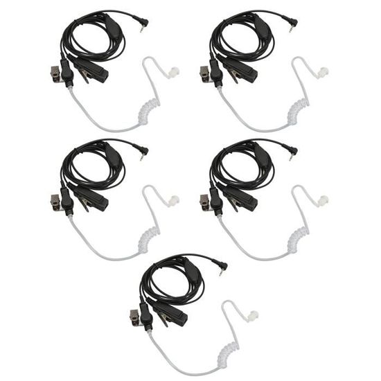 Écouteur à tube acoustique - TBEST - 2,5 mm - PTT - Clip en acier - 5 ...